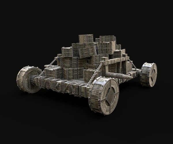 ArtStation - WAGON CARGO CONVOY HEAVY MEDIEVAL TRANSPORTER | Game Assets