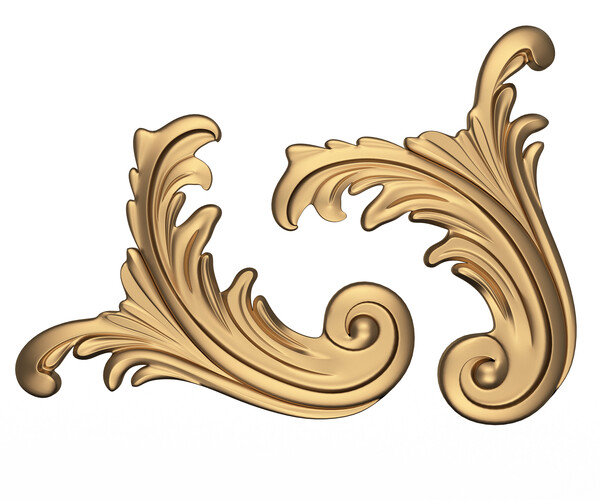 ArtStation - Corner Carved Plaster Molding Decoration 07 | Resources