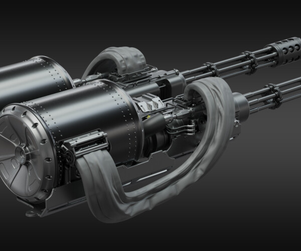 ArtStation - Highpoly Automatic Cannon | Resources
