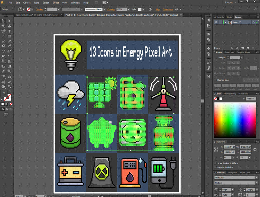ArtStation - Pack of 13 Power and Energy Icons in Pixelarte, Energy ...
