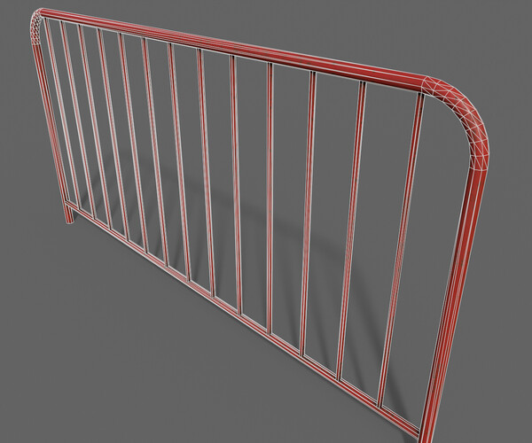 ArtStation - PBR Pedestrian Guard Rail (Red) Ver.1 | Game Assets