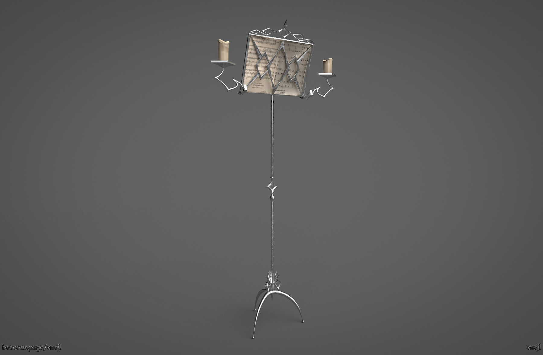 ArtStation - PBR game ready low poly 3D model of music stand | Game Assets