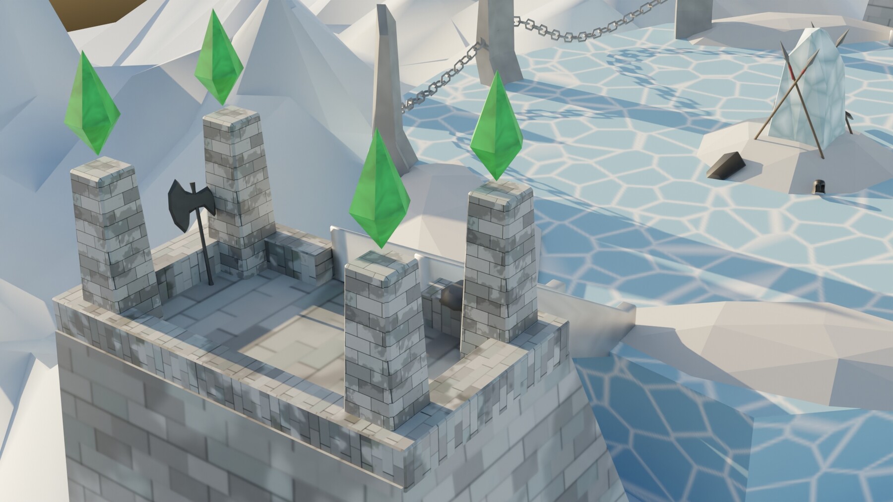 ArtStation - Low Poly Frozen Map | Game Assets