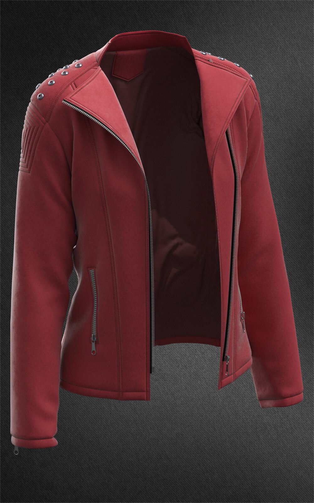 ArtStation - Womens leather jacket / Clo 3D project +obj+fbx | Game Assets