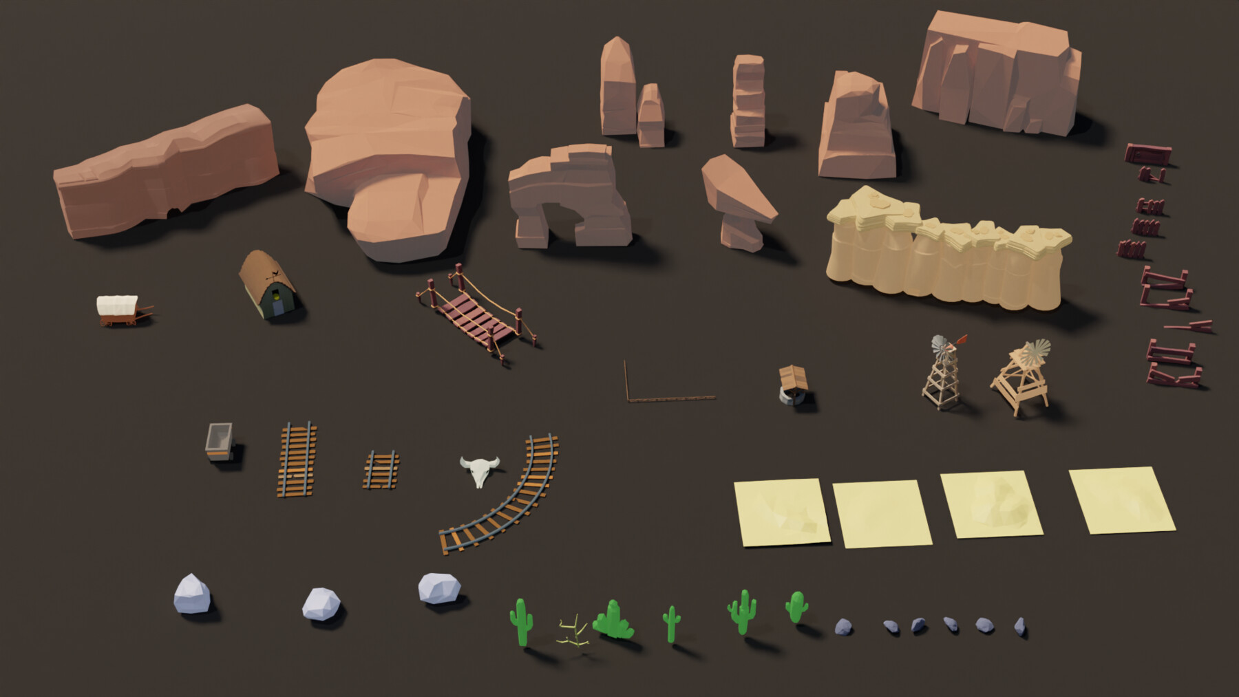 ArtStation - Low Poly Stylized Western Wid West Game Environment | Game ...