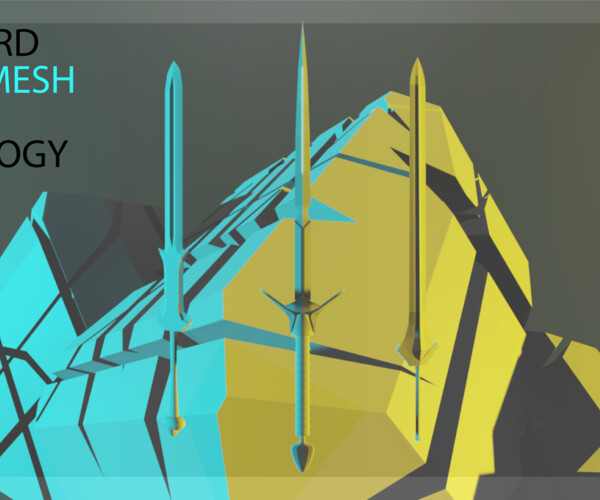 ArtStation - 3 sword base mesh game ready | Resources