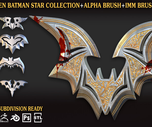 ArtStation - 30 Shuriken_Batman_Star_Collection_Vol_04_(UV / IMM /Alpha ...