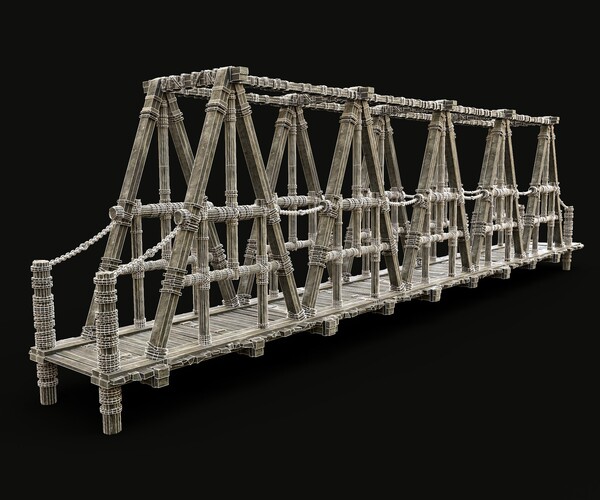 ArtStation - BRIDGE MEDIEVAL WOODEN PLATFORM CONSTRUCTION ENTERABLE ...