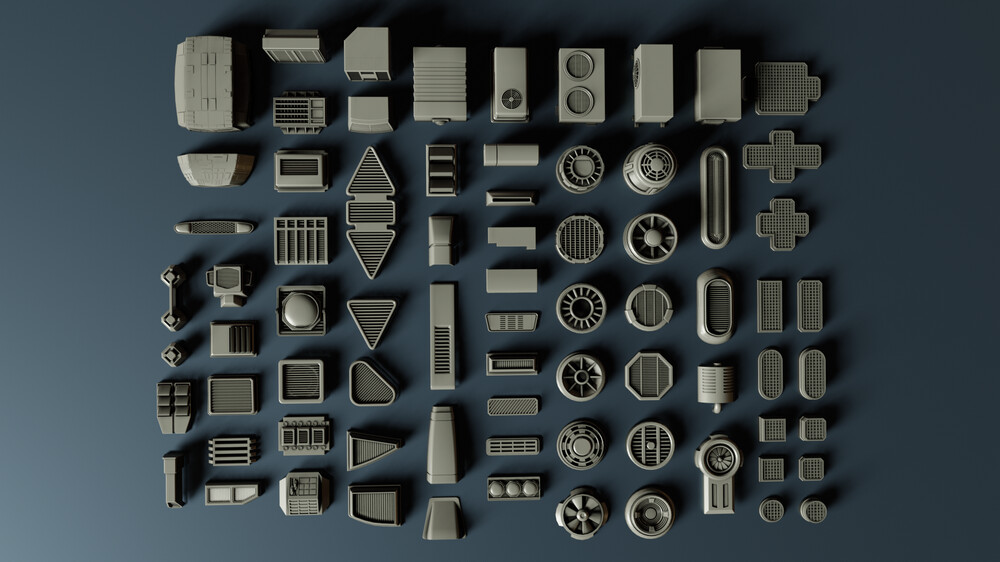 ArtStation - Air Flow Asset Pack (75 Vents, intakes and Air ...