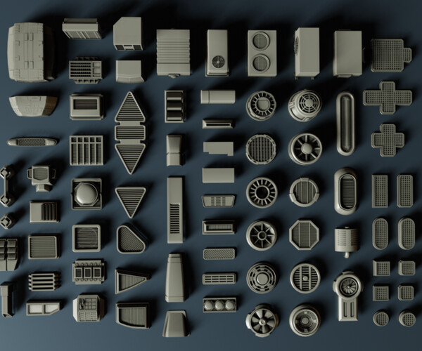 ArtStation - Air Flow Asset Pack (75 Vents, intakes and Air ...