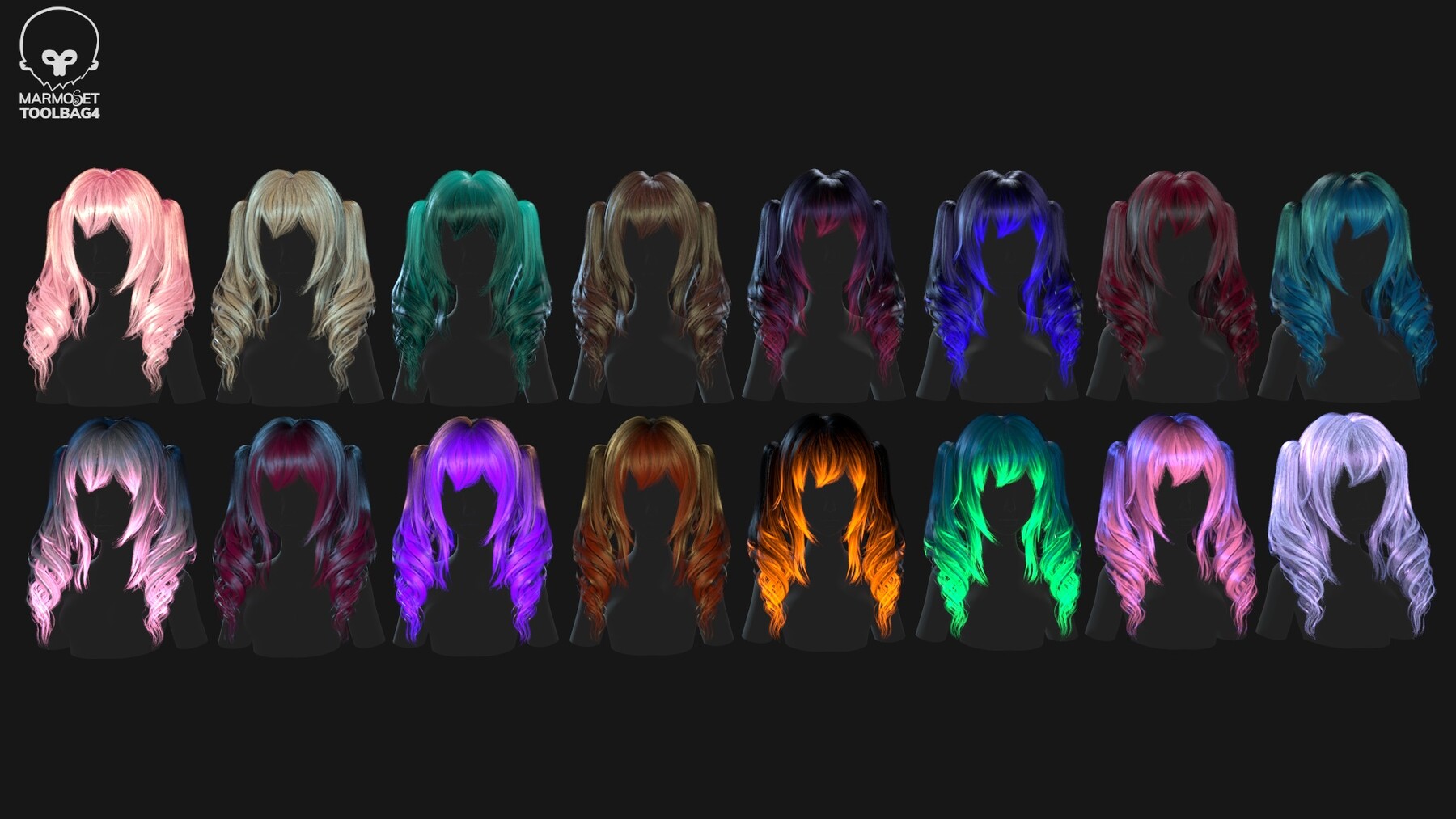 ArtStation - Game ready stylize hairstyle with tails | Game Assets