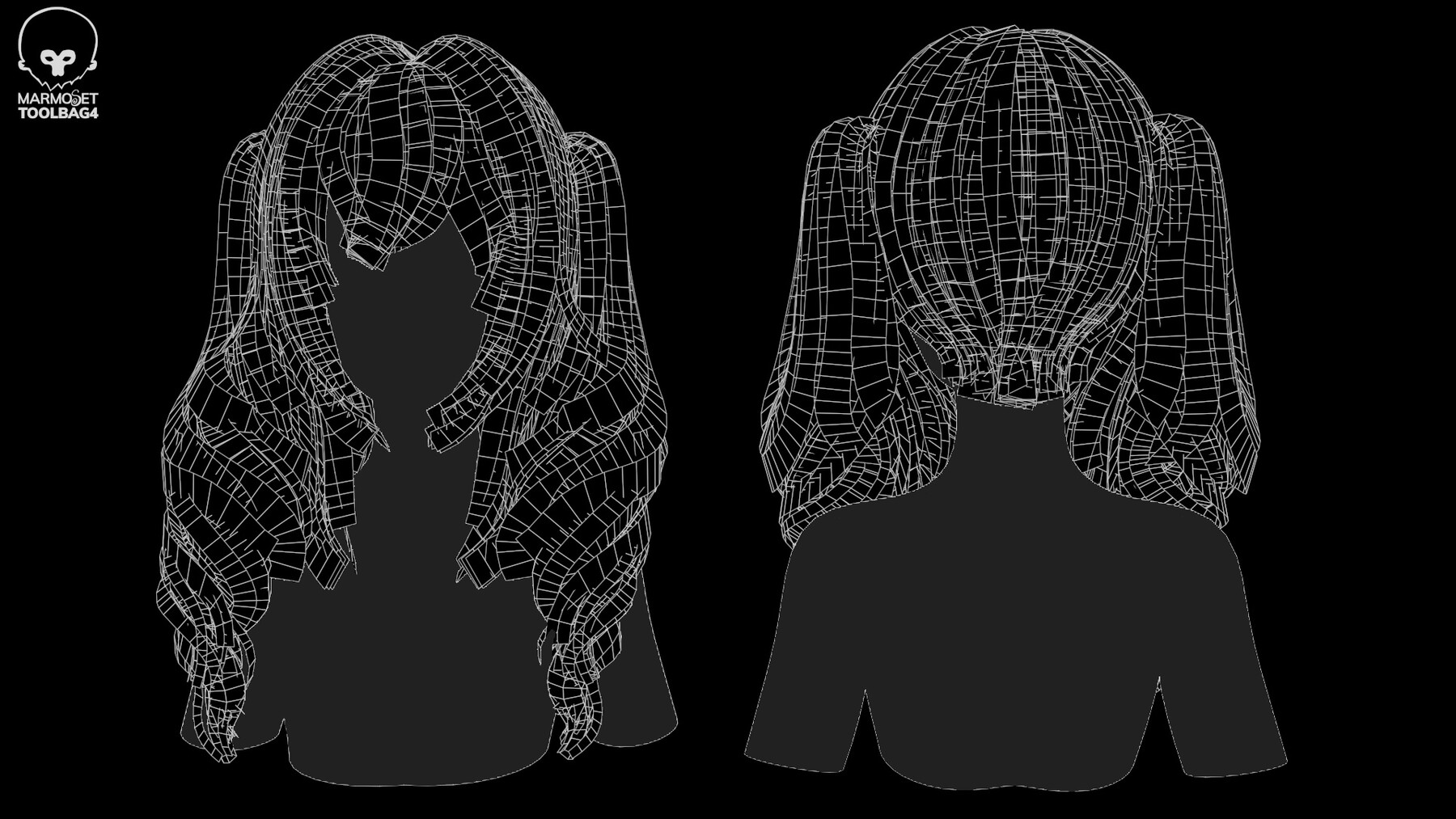 ArtStation - Game ready stylize hairstyle with tails | Game Assets