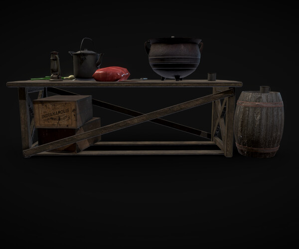 ArtStation - Game Asset - Table for preparing the stew | Game Assets
