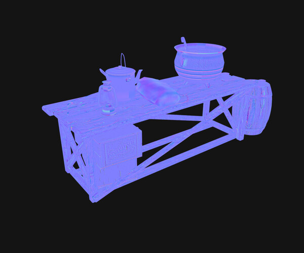 ArtStation - Game Asset - Table for preparing the stew | Game Assets