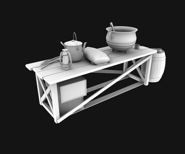 ArtStation - Game Asset - Table for preparing the stew | Game Assets