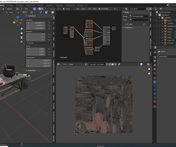 ArtStation - Game Asset - Table for preparing the stew | Game Assets