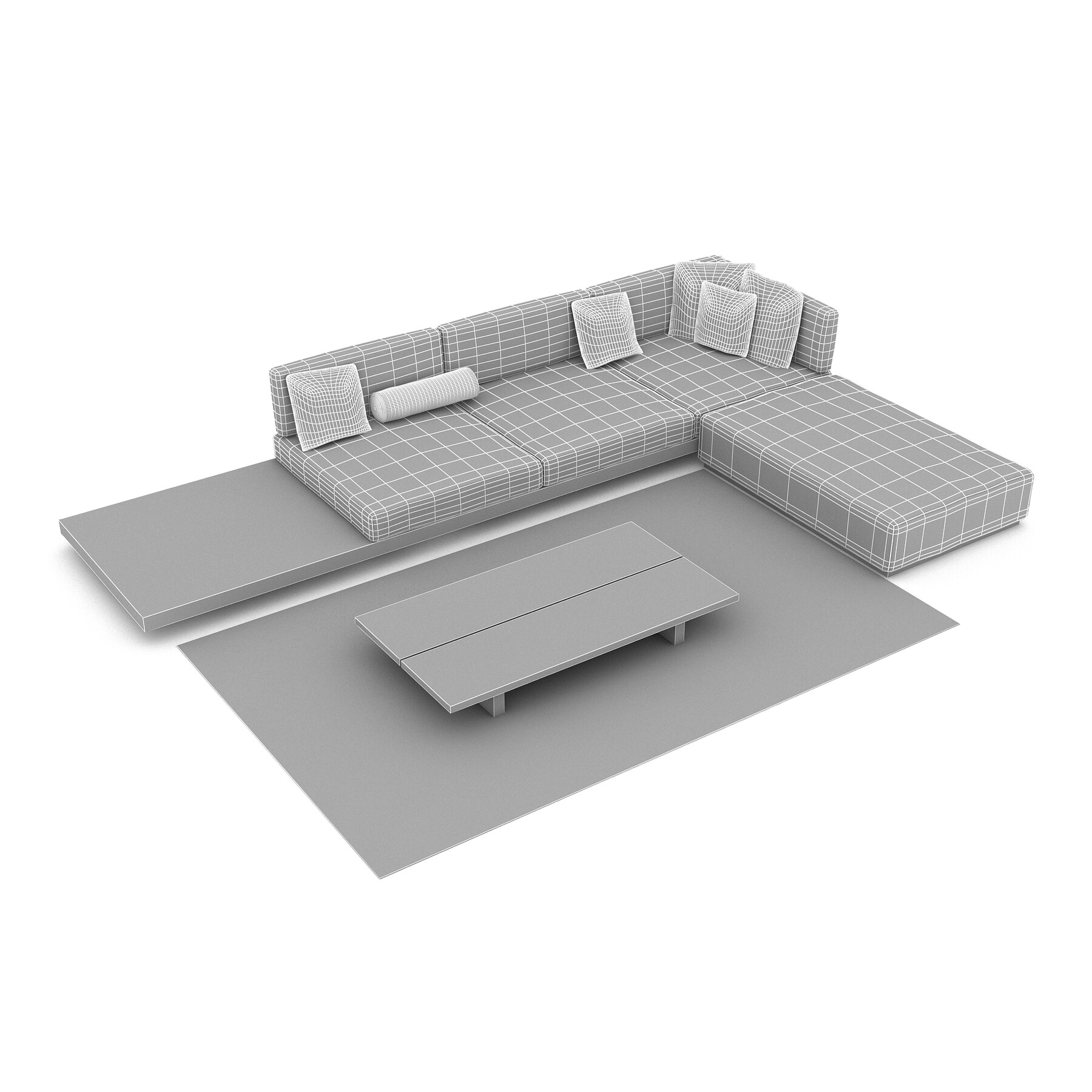 ArtStation - 3D corner seat 07 | Game Assets