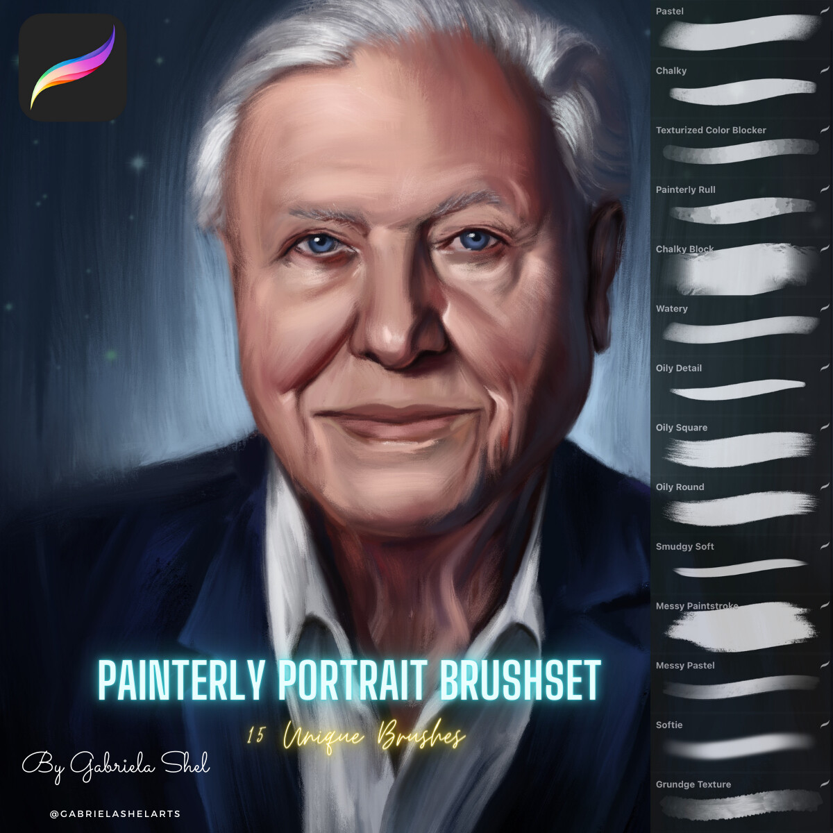 ArtStation - Painterly Portrait Procreate Brushset | Brushes