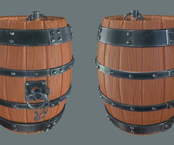 ArtStation - Stylized Old Wooden Barrel Prop | Game Assets
