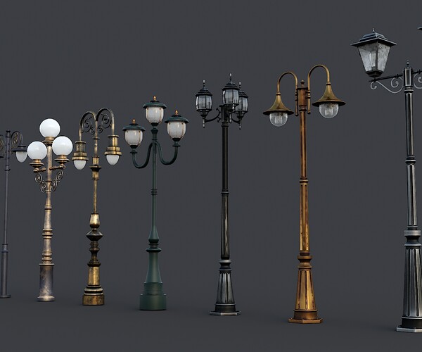 ArtStation - Classic street lamp Collection Vol 2 | Resources