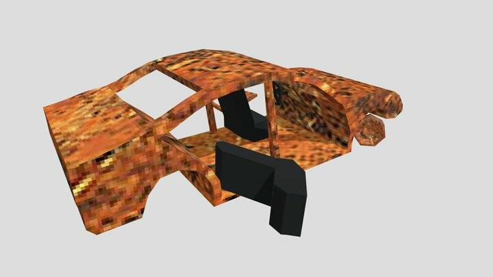 ArtStation - Burnt Car in PS1 Graphics Style | Game Assets