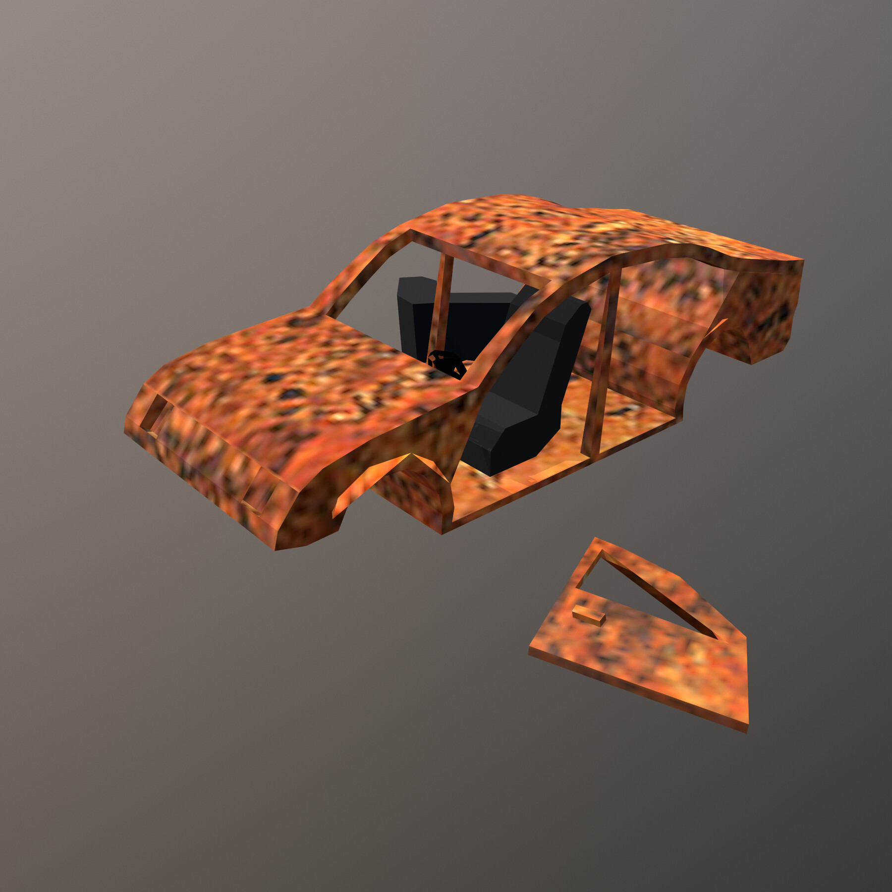 ArtStation - Burnt Car in PS1 Graphics Style | Game Assets