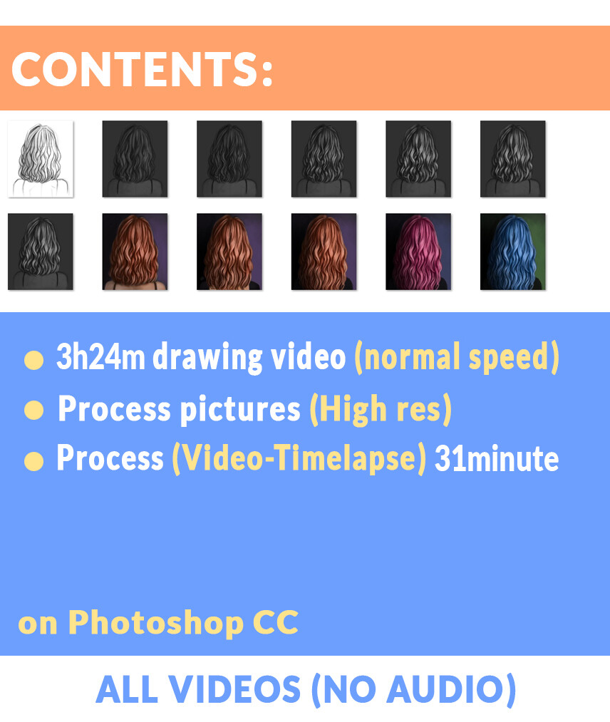 ArtStation - Hair drawing process Vol.2 | Tutorials