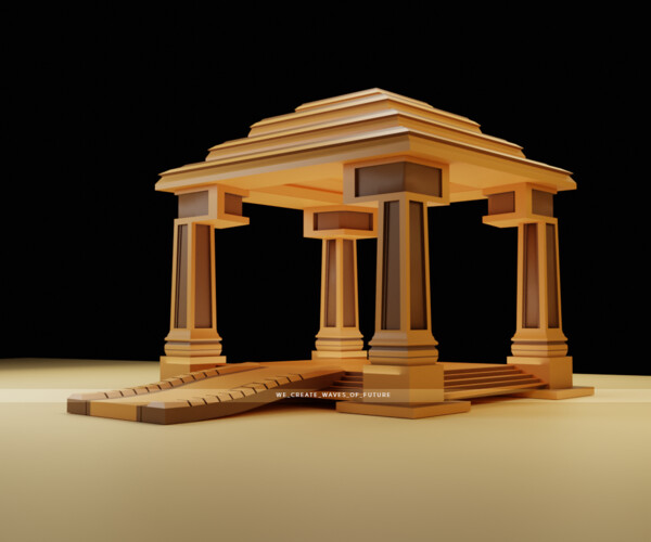 ArtStation - 3d Building with pillars | Game Assets