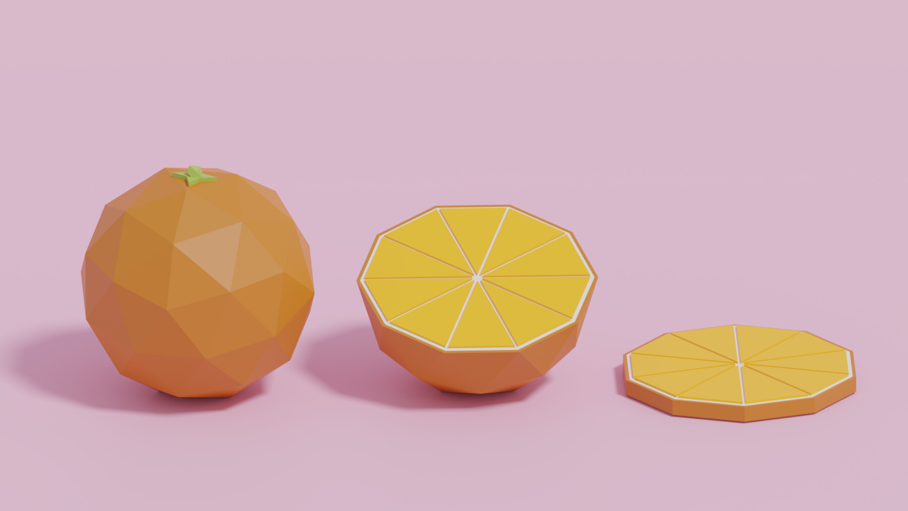 ArtStation - Low Poly Cartoon Orange 3D Model | Resources