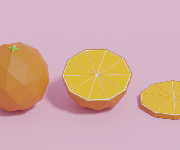 ArtStation - Low Poly Cartoon Orange 3D Model | Resources