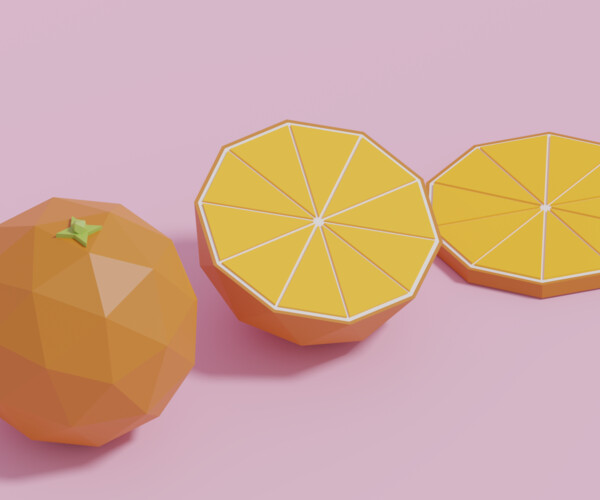 ArtStation - Low Poly Cartoon Orange 3D Model | Resources