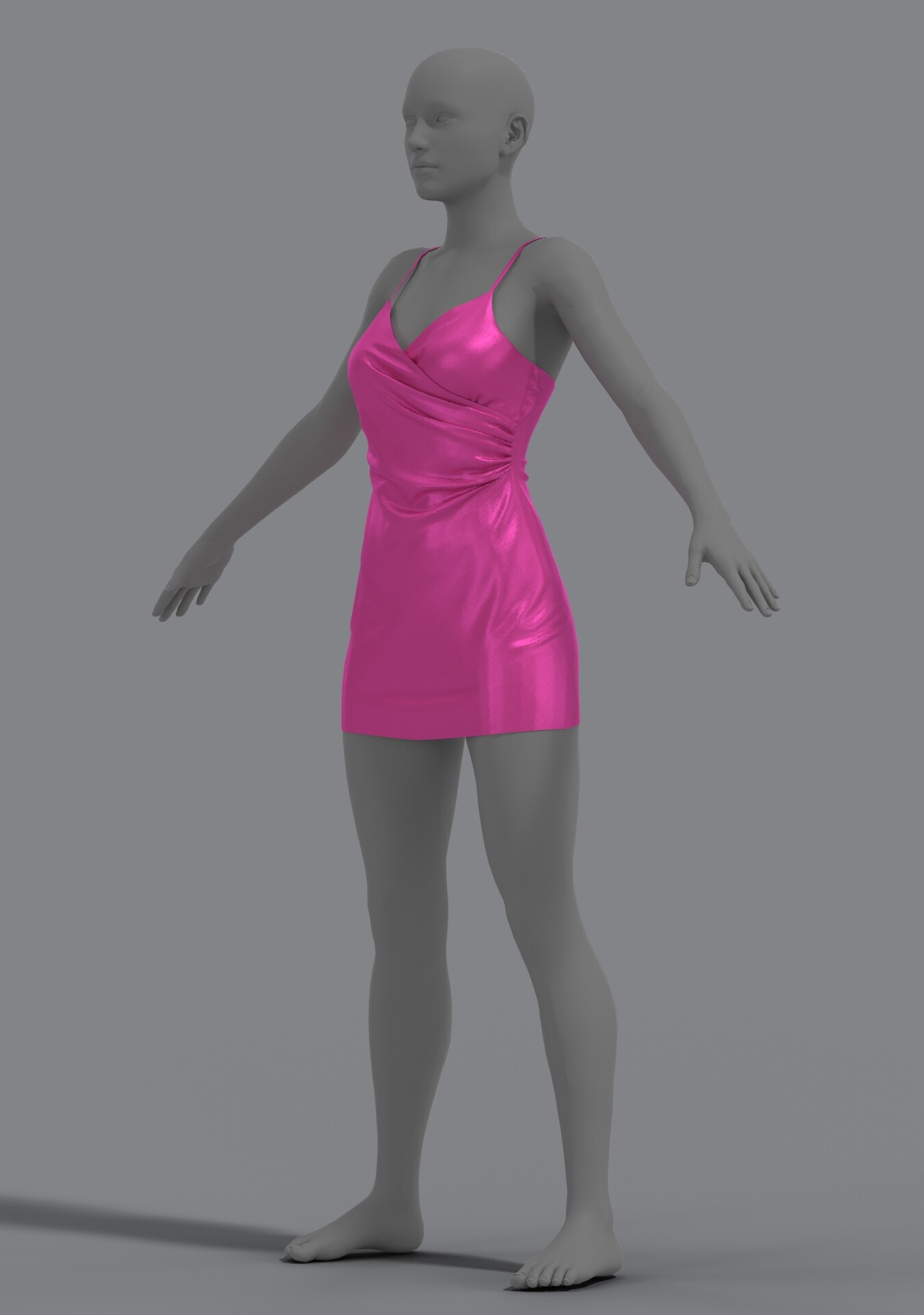 ArtStation - EMMA bias cut dress / MD / CLO 3D project / OBJ / Genesis ...