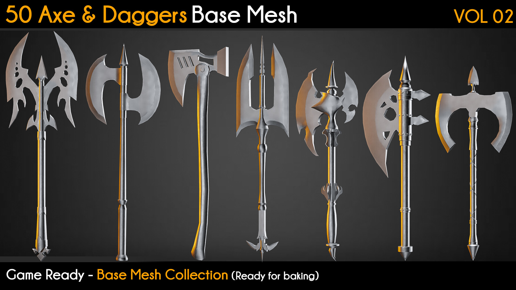 ArtStation - 50 Axe & Daggers BaseMesh - VOL 02 ( Game Ready ) | Resources