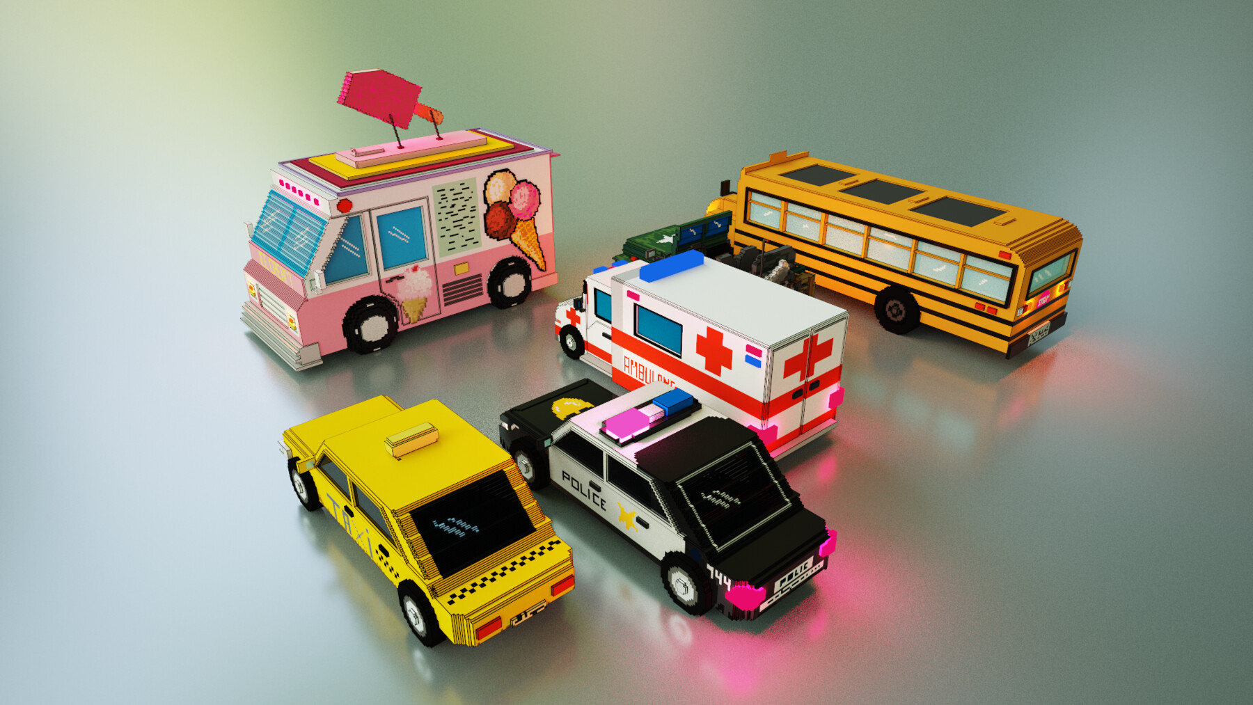 ArtStation - 6 Voxel Vehicles 3D MagicaVoxel Designs | Game Assets