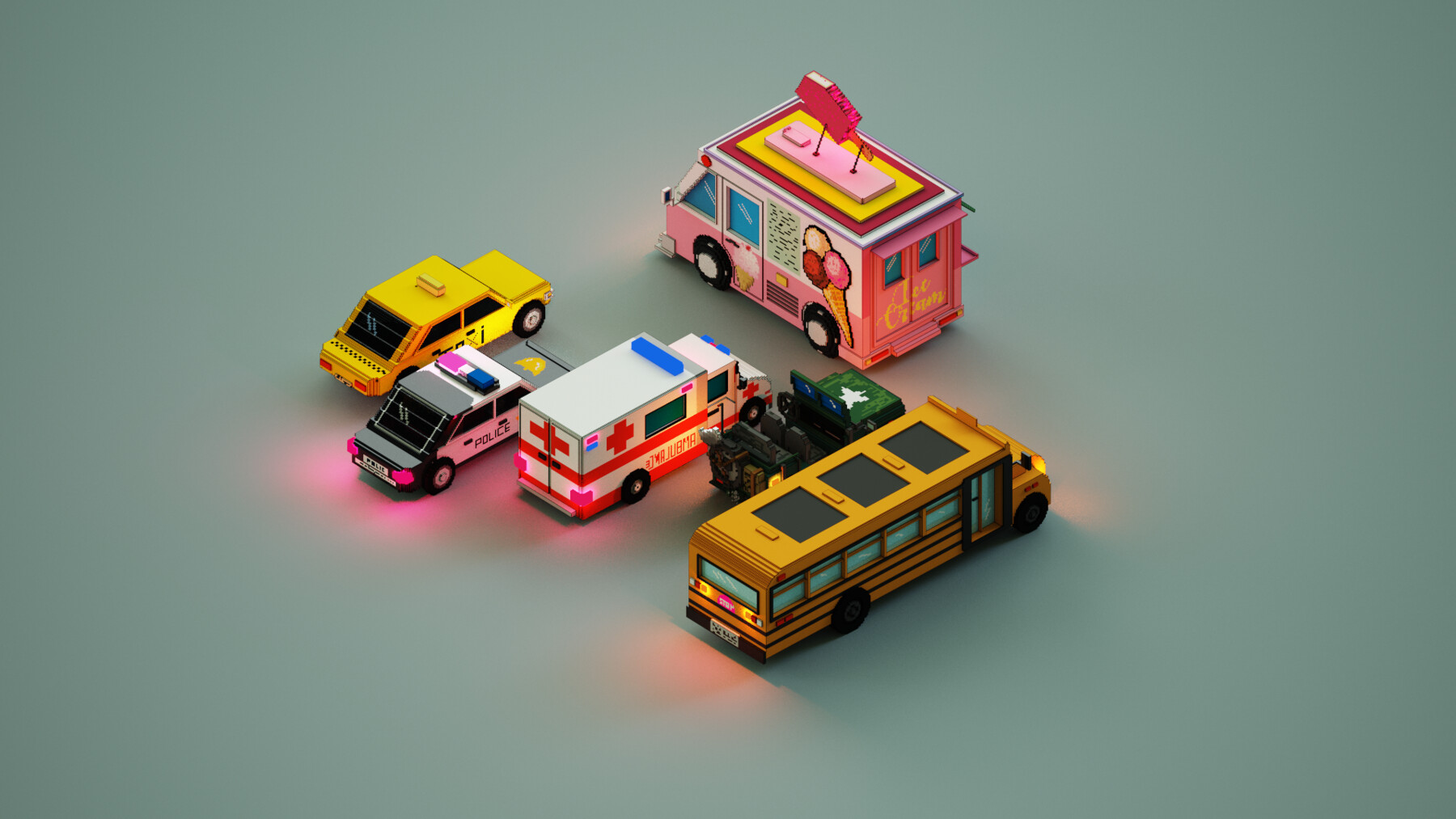 ArtStation - 6 Voxel Vehicles 3D MagicaVoxel Designs | Game Assets