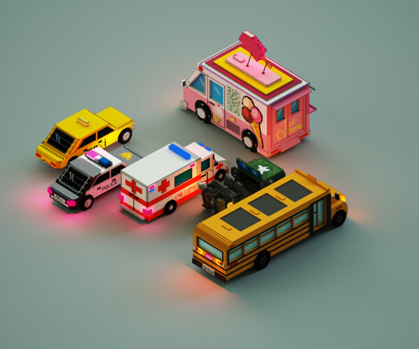 ArtStation - 6 Voxel Vehicles 3D MagicaVoxel Designs | Game Assets
