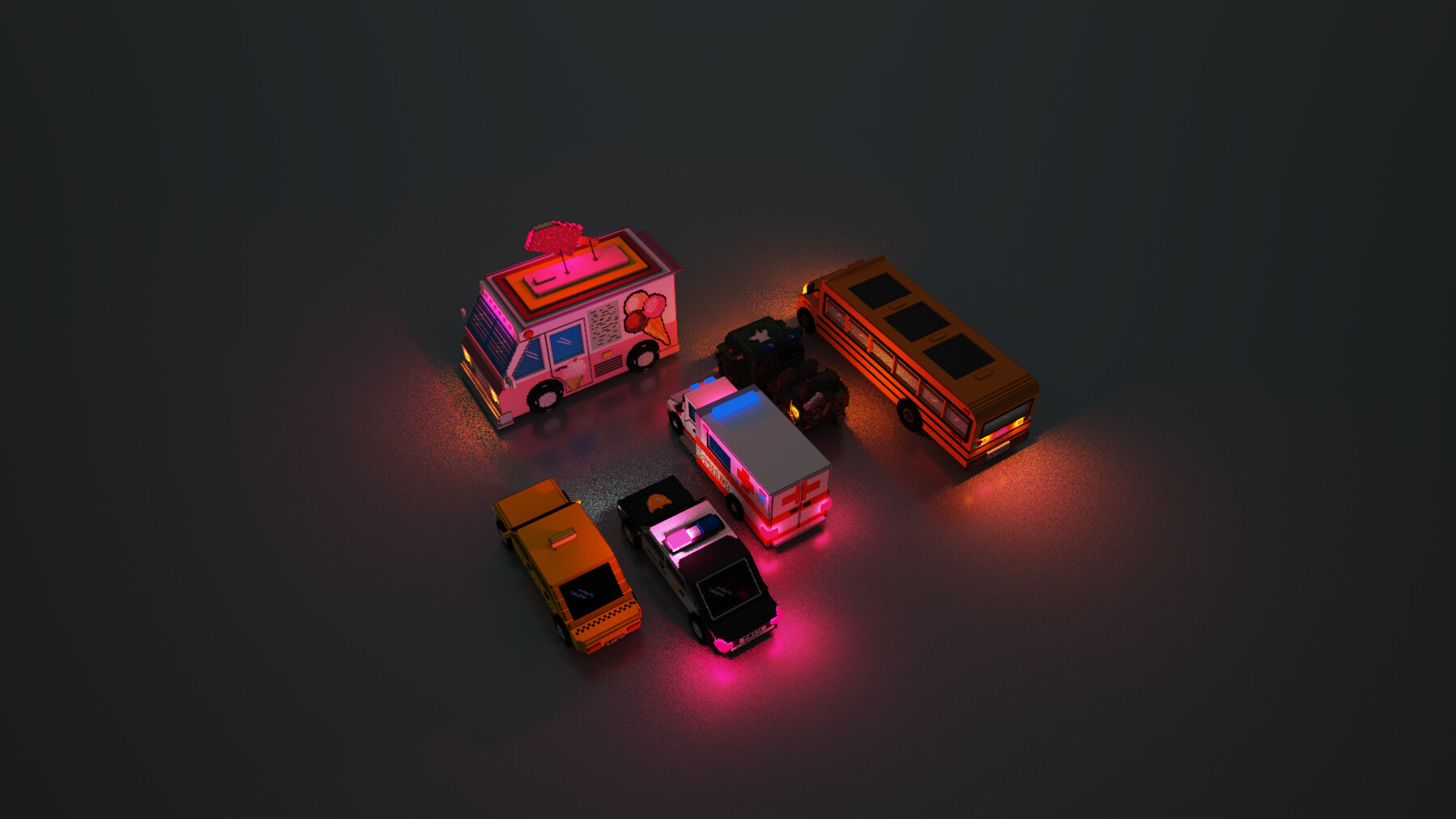 ArtStation - 6 Voxel Vehicles 3D MagicaVoxel Designs | Game Assets