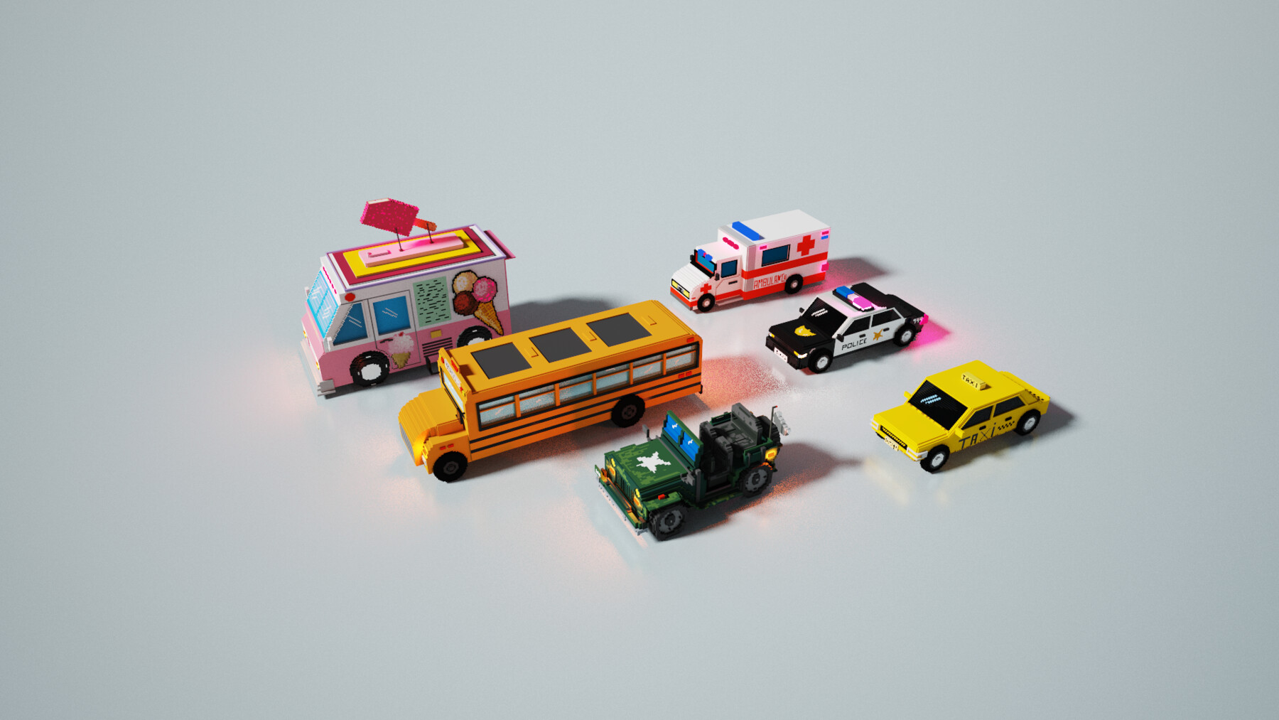 ArtStation - 6 Voxel Vehicles 3D MagicaVoxel Designs | Game Assets