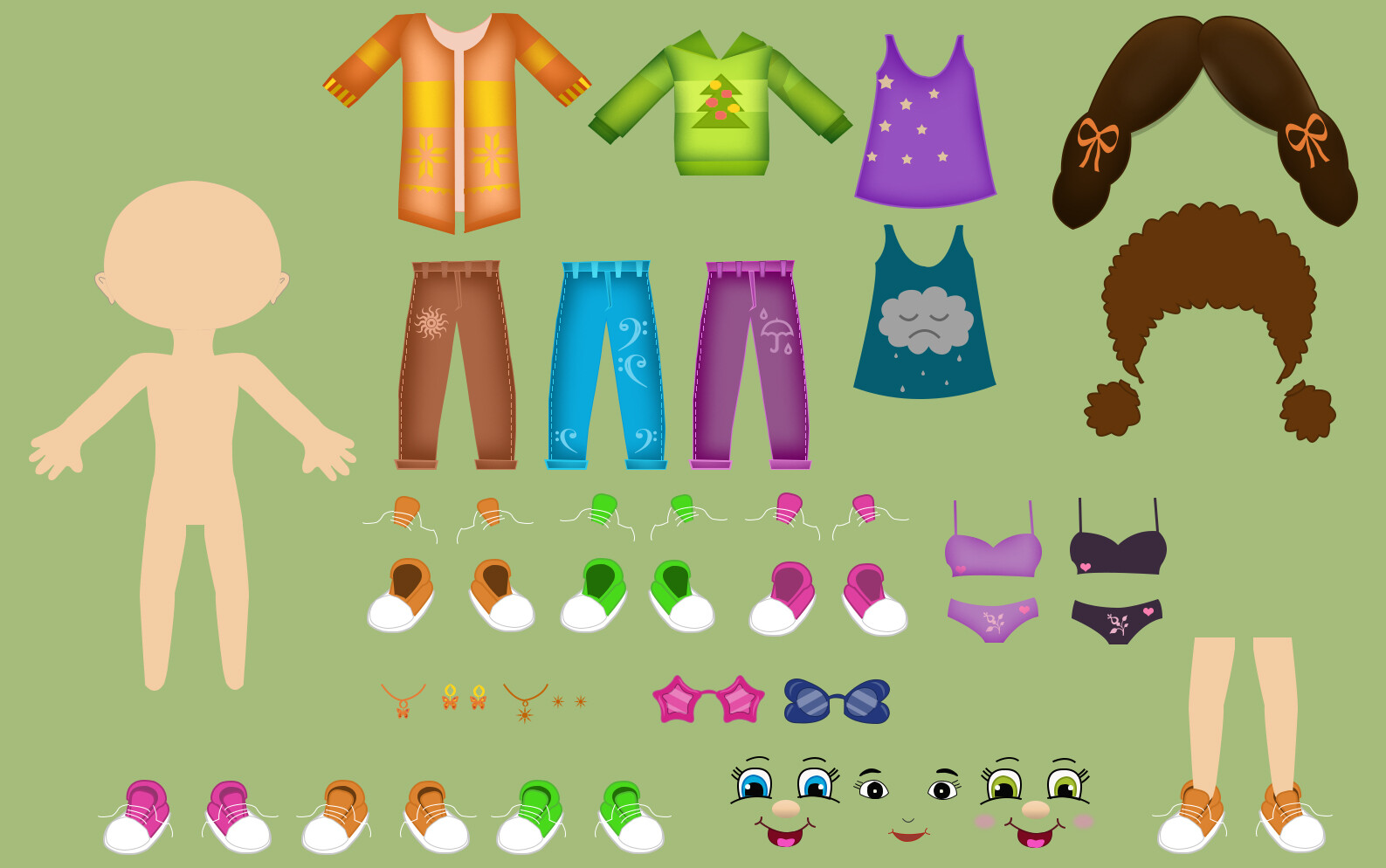 ArtStation - 2D Girl Character Pack 1 | Game Assets