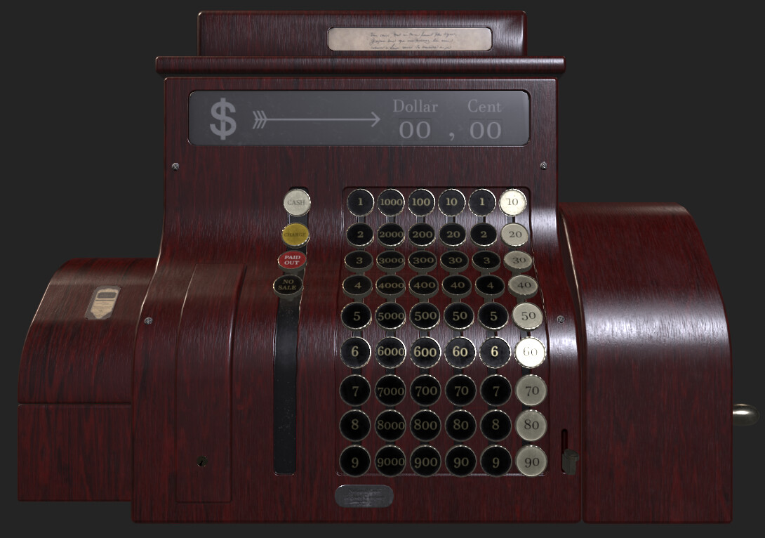 ArtStation - Vintage Cash Register, [customizable Keys/Labels, Game ...