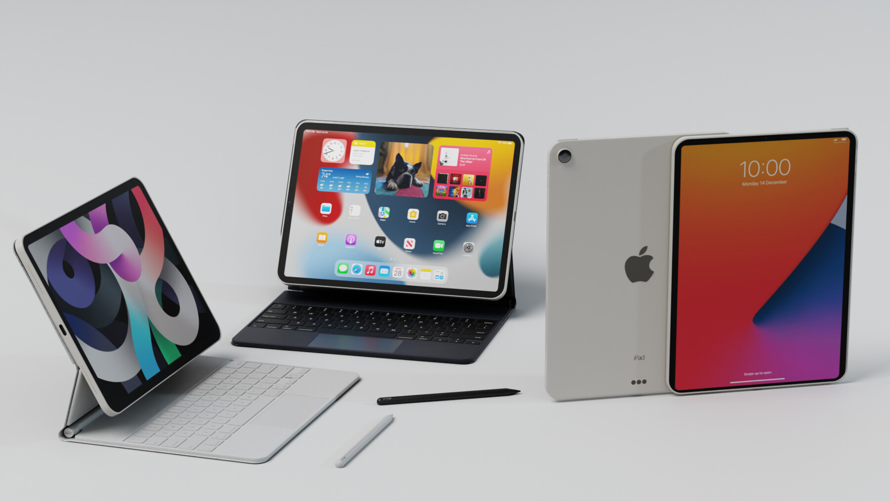 ArtStation - Apple iPad 2021 with cover - keyboard and pencil all ...