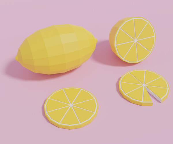 ArtStation - Low Poly Cartoon Lemon 3D Model | Resources