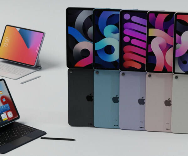 ArtStation - Apple iPad 2021 with cover - keyboard and pencil all ...