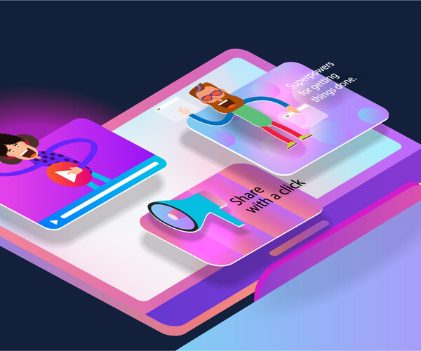ArtStation - Interface of a computer web application with cartoon ...