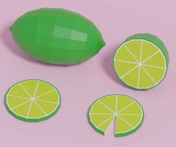 ArtStation - Low Poly Cartoon Lemon 3D model | Resources