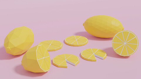 ArtStation - Low Poly Cartoon Lemon 3D model | Resources
