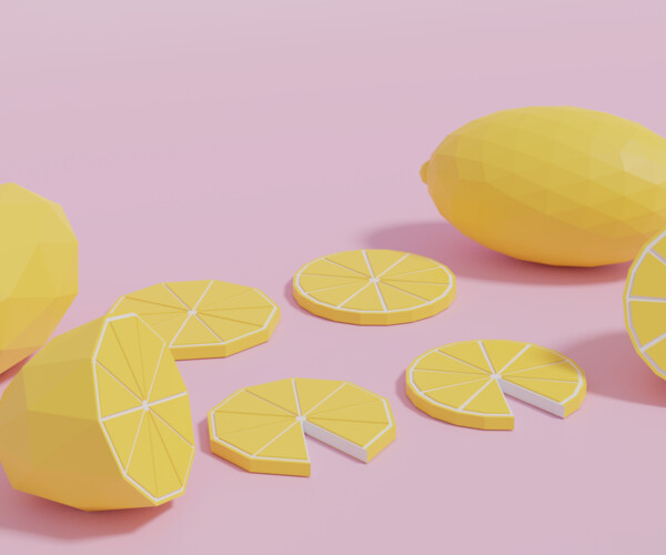 ArtStation - Low Poly Cartoon Lemon 3D model | Resources