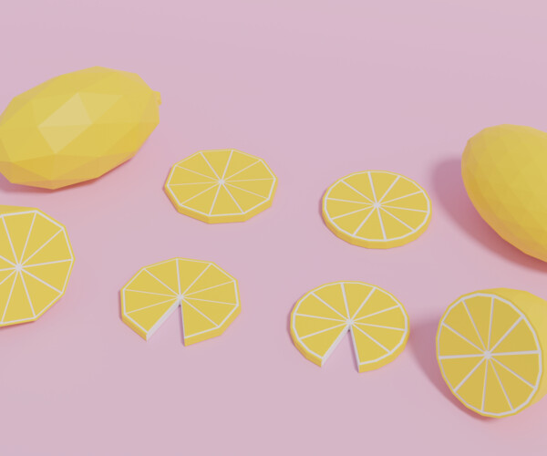 ArtStation - Low Poly Cartoon Lemon 3D model | Resources