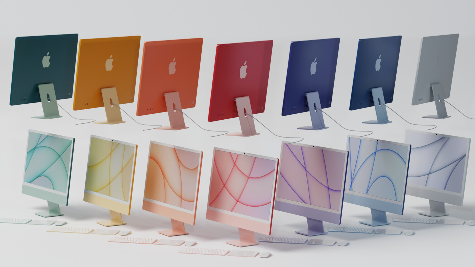 ArtStation - Apple imac 2021 with keyboard, mouse and trackpad all ...