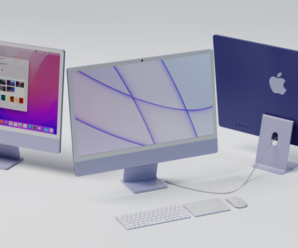 ArtStation - Apple imac 2021 with keyboard, mouse and trackpad all ...